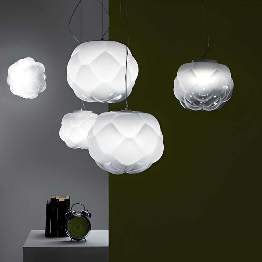 Creative rond verre nuages en forme de LED blanc moderne lustre suspension